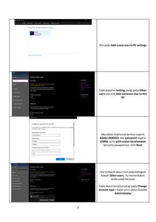 Membuat user account | DOCX