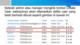 Membuat user baru pada moodle | PPTX