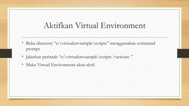 Membuat virtual environment python | PPT