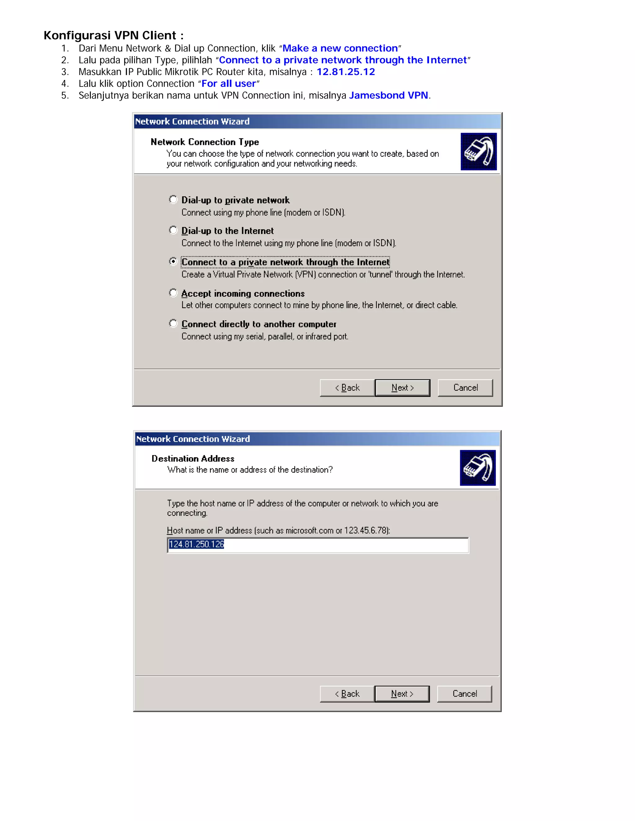 Membuat vpn dengan mikrotik pc router bag2 | PDF