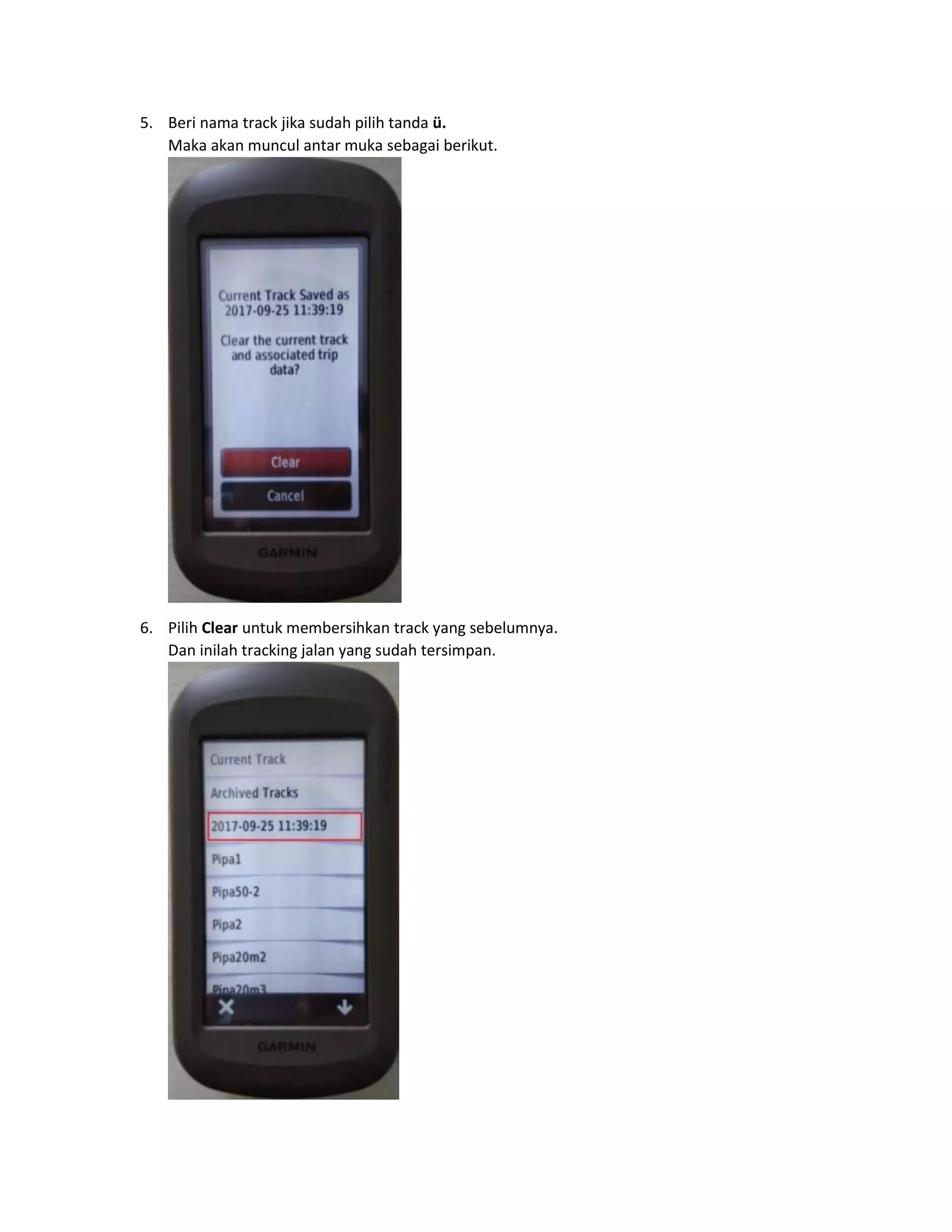 Membuat waypoint dan track menggunakan gps garmin montana | PDF