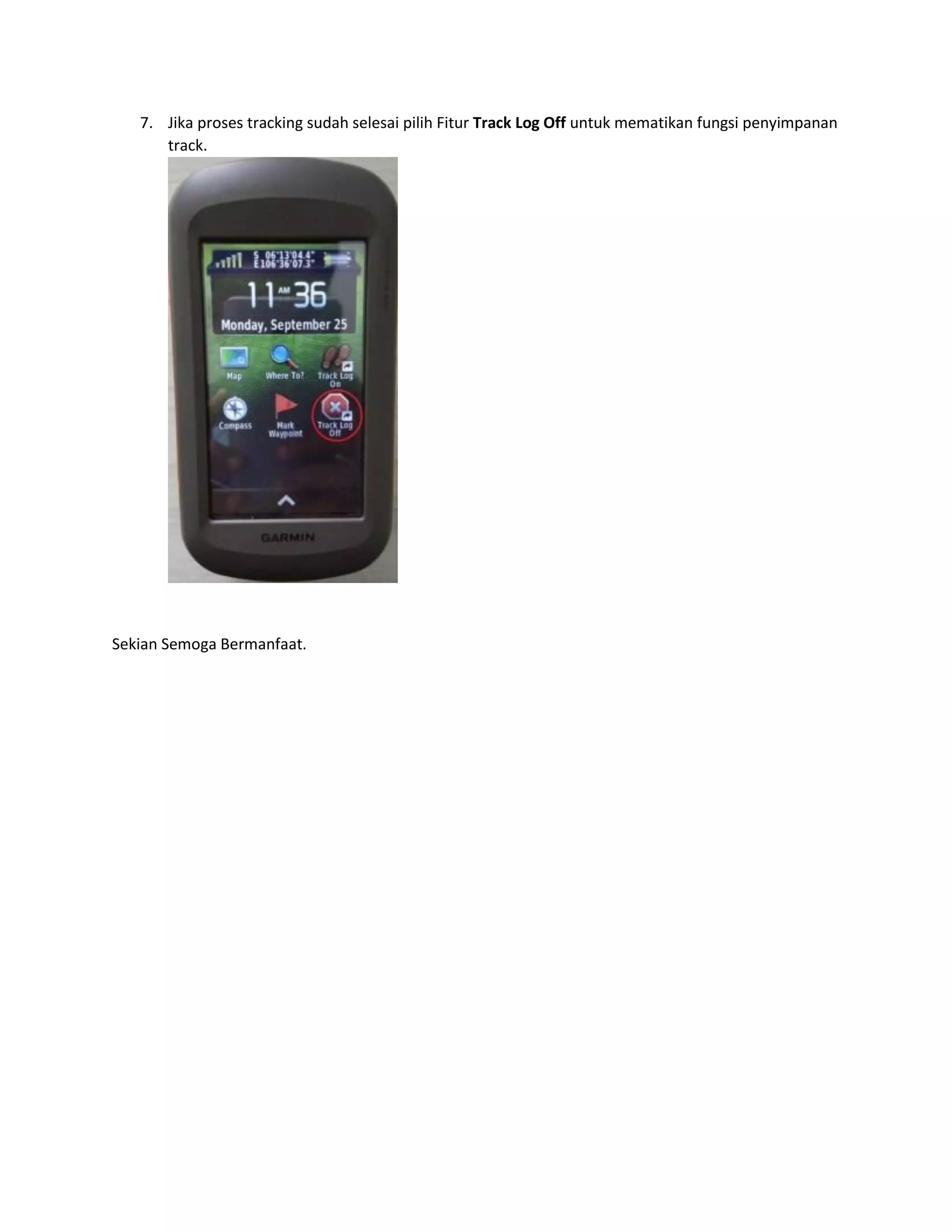 Membuat waypoint dan track menggunakan gps garmin montana | PDF