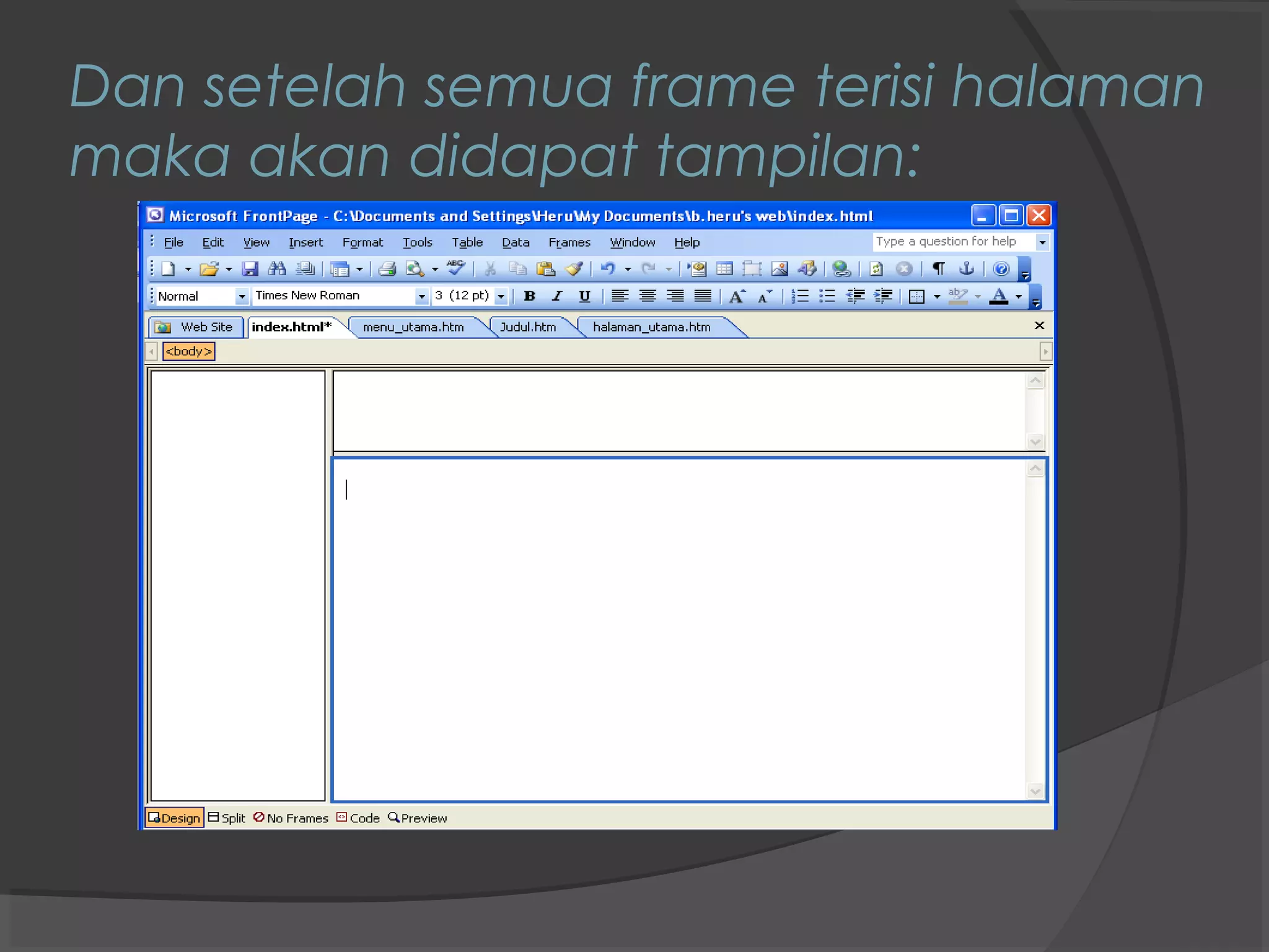 Membuat website frontpage | PPT