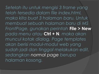 Membuat website frontpage | PPT