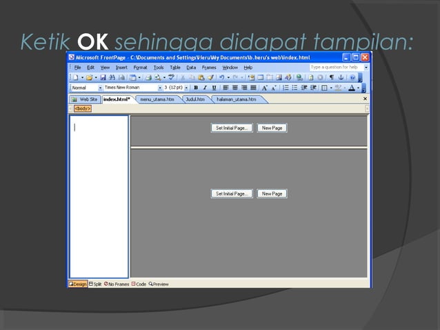 Membuat website frontpage | PPT