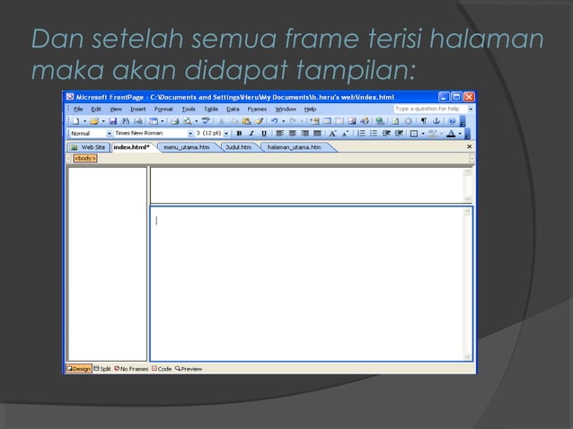 Membuat website frontpage | PPT