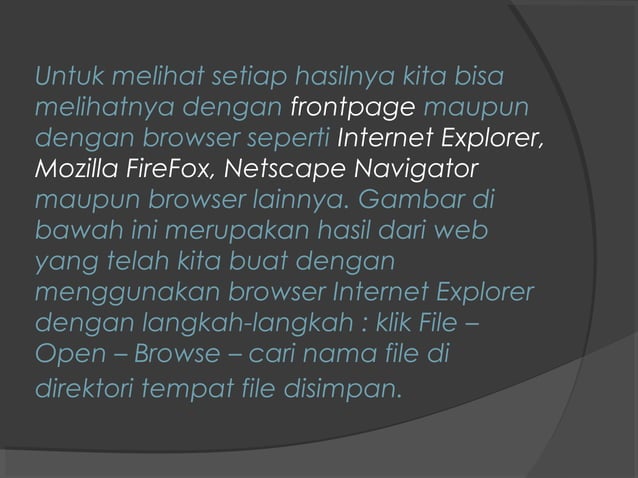 Membuat website frontpage | PPT
