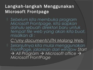 Membuat website frontpage | PPT