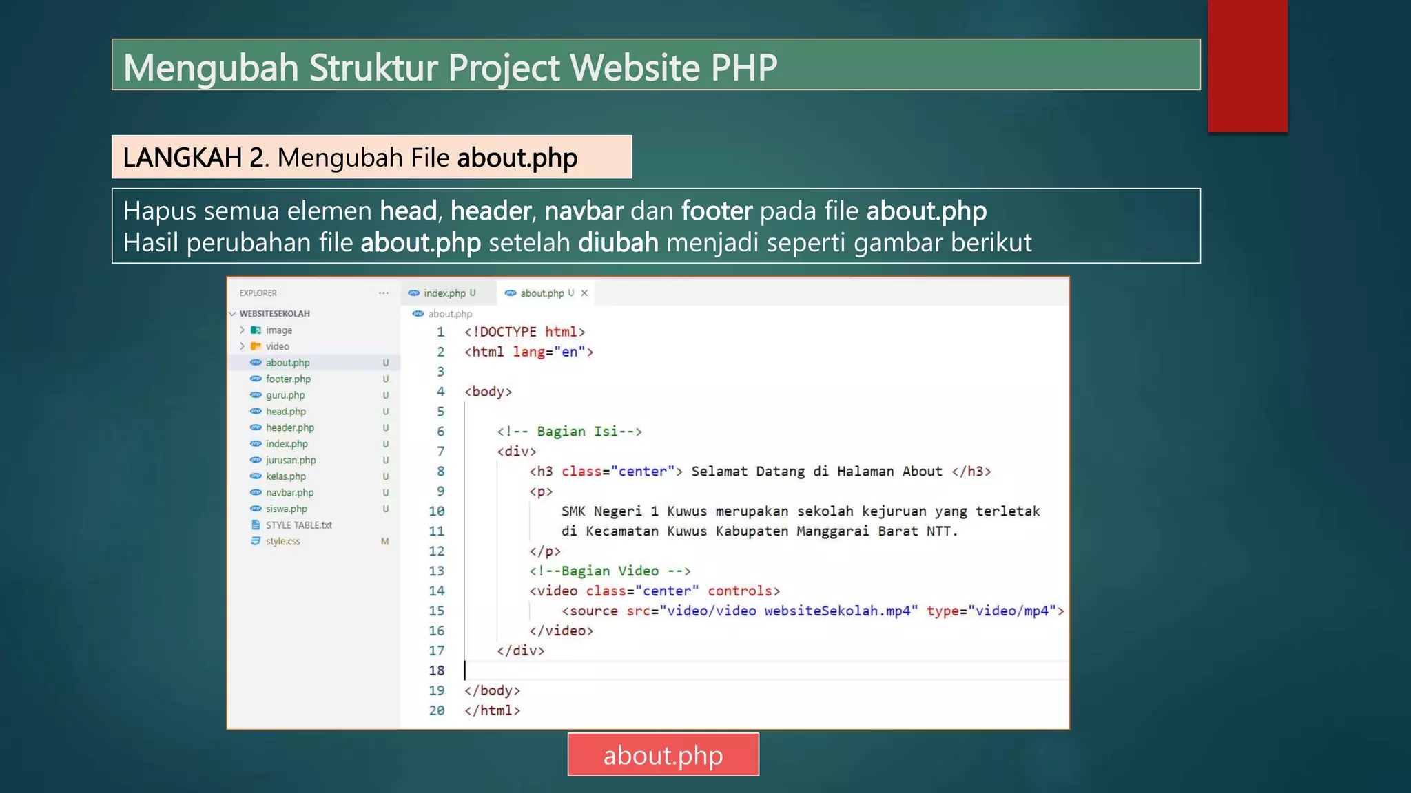 Membuat website sekolah dengan HTML CSS PHP.pptx