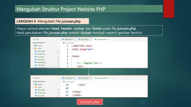 Membuat website sekolah dengan HTML CSS PHP.pptx