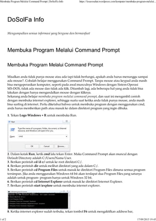 Membuka program melalui command prompt do solfa info | PDF