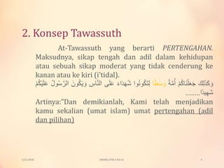 Membumikan tasamuh, tawassuth, dan tawazun | PPTX