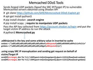 Memcache as udp traffic reflector | PPT