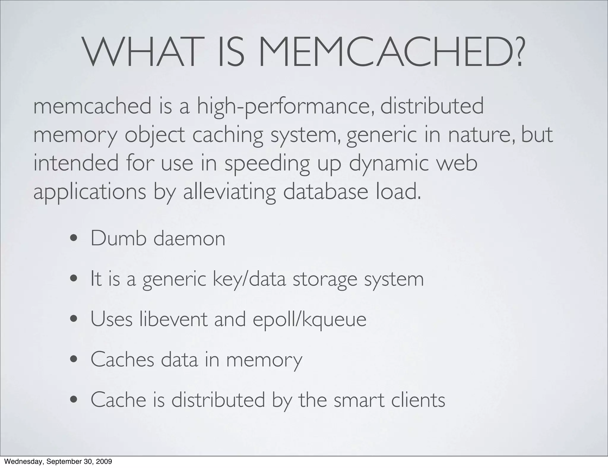 Memcached: What is it and what does it do? (PHP Version) | PPT