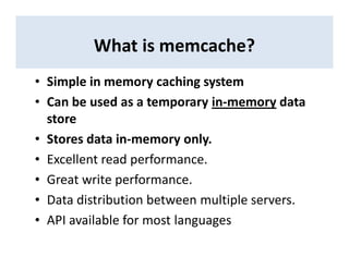 Memcached Presentation | PDF