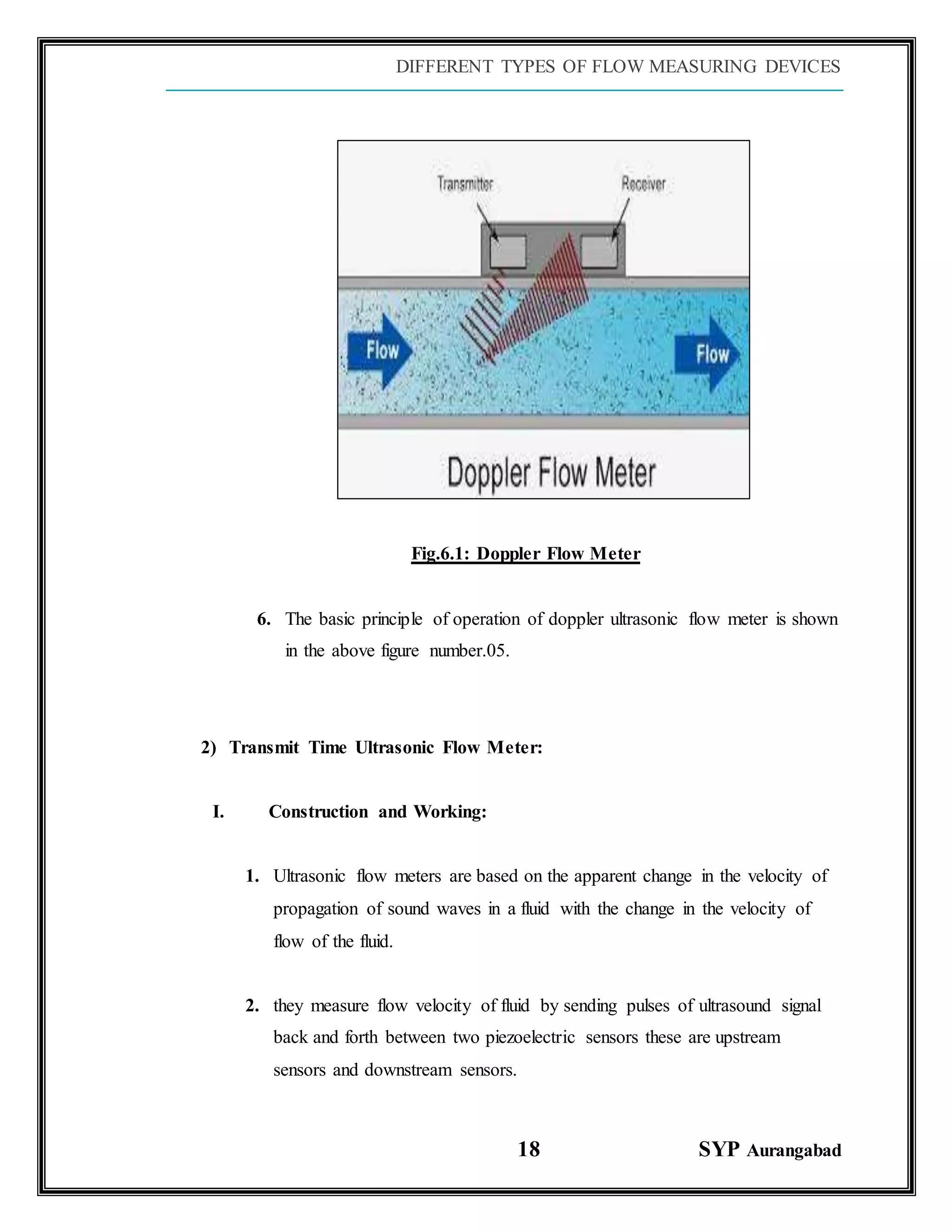 micro-project on different types of flow measuring devices | DOCX