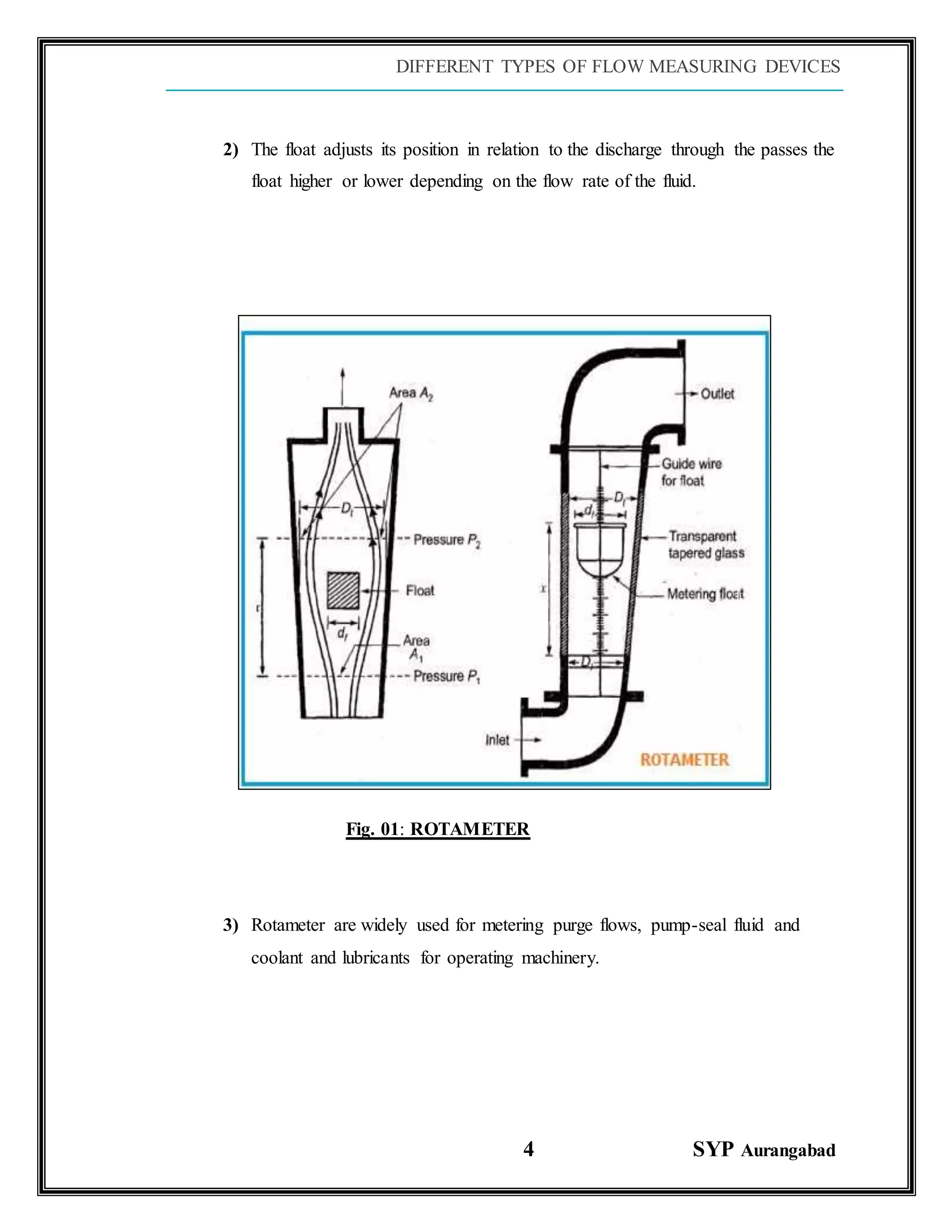 micro-project on different types of flow measuring devices | DOCX
