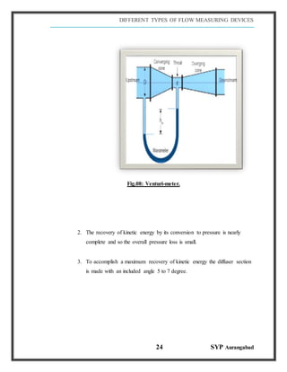micro-project on different types of flow measuring devices | DOCX