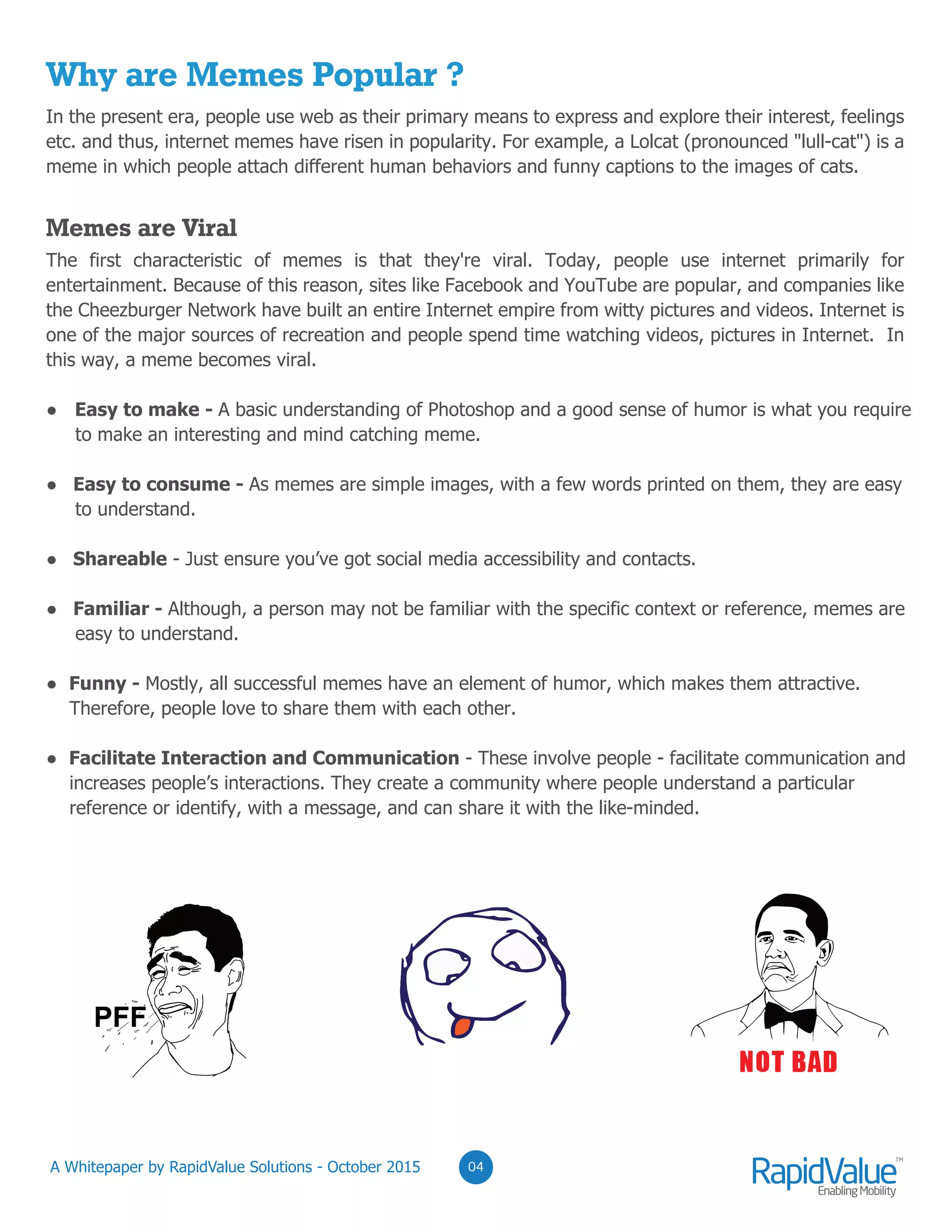 Meme - A Whitepaper by RapidValue Solutions | PDF