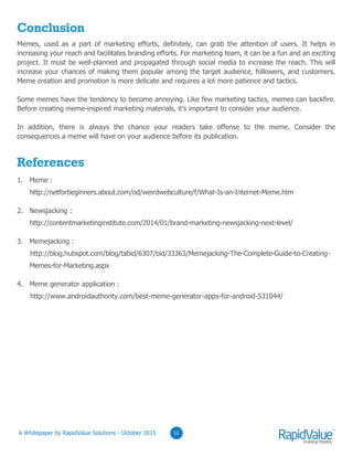 Meme - A Whitepaper by RapidValue Solutions | PDF