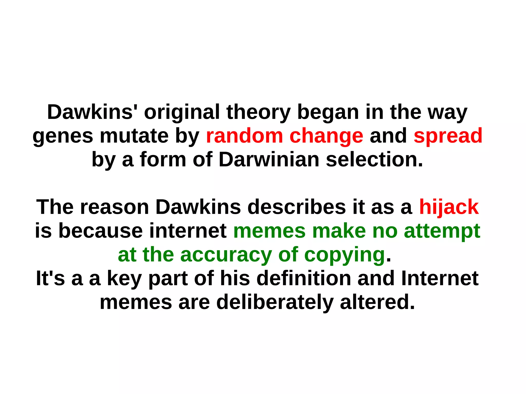 MEME culture and communications - Justine Toms | PDF | Genetics | Science