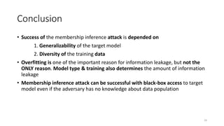 Memebership inference attacks against machine learning models | PPT