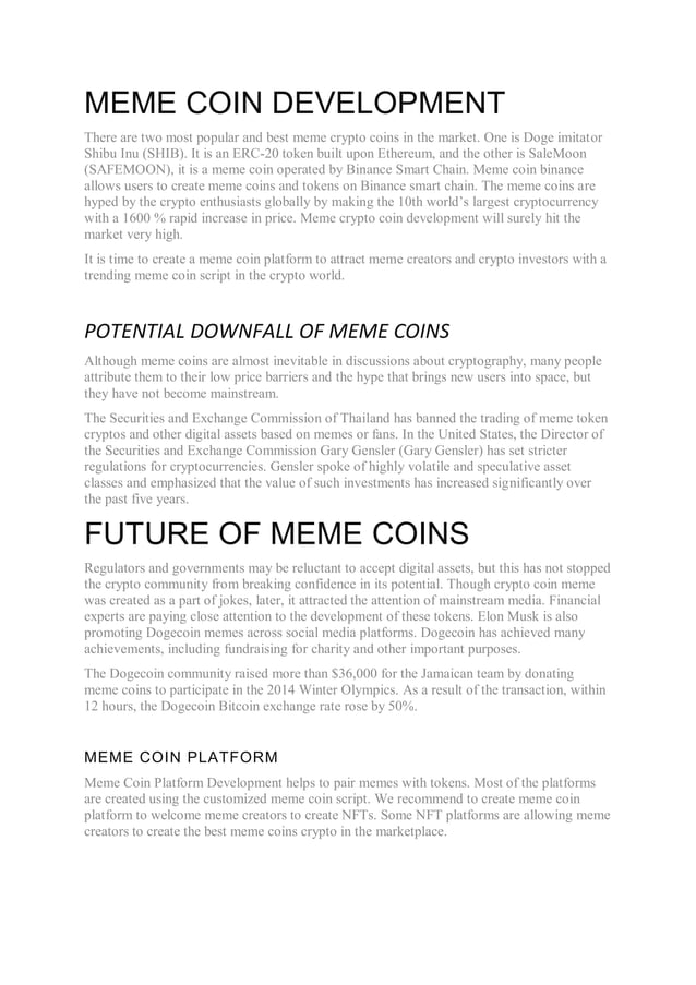MEME COIN DEVELOPMENT | PDF