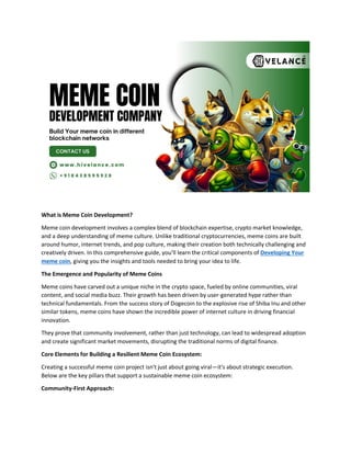 Meme Coin Development : Integrating Token Utility into Meme Culture | PDF