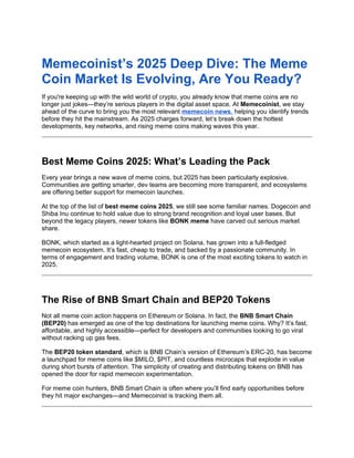 Memecoinist - best platform for latest memecoin news | DOCX