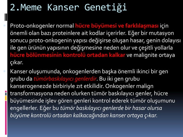 Meme kanseri ve Genetik | PPT