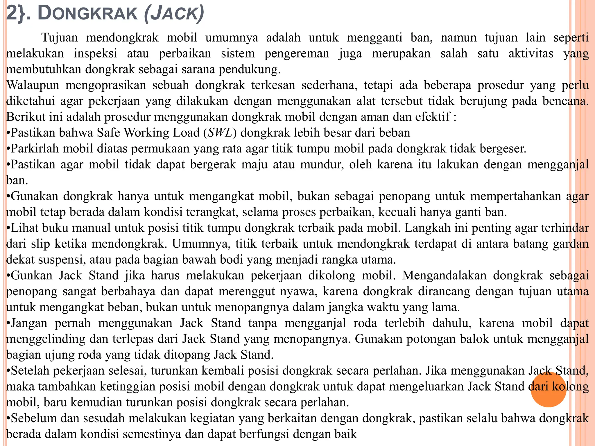 Memelihara jenis-jenis peralatan workshop equipment sesuai.ppt