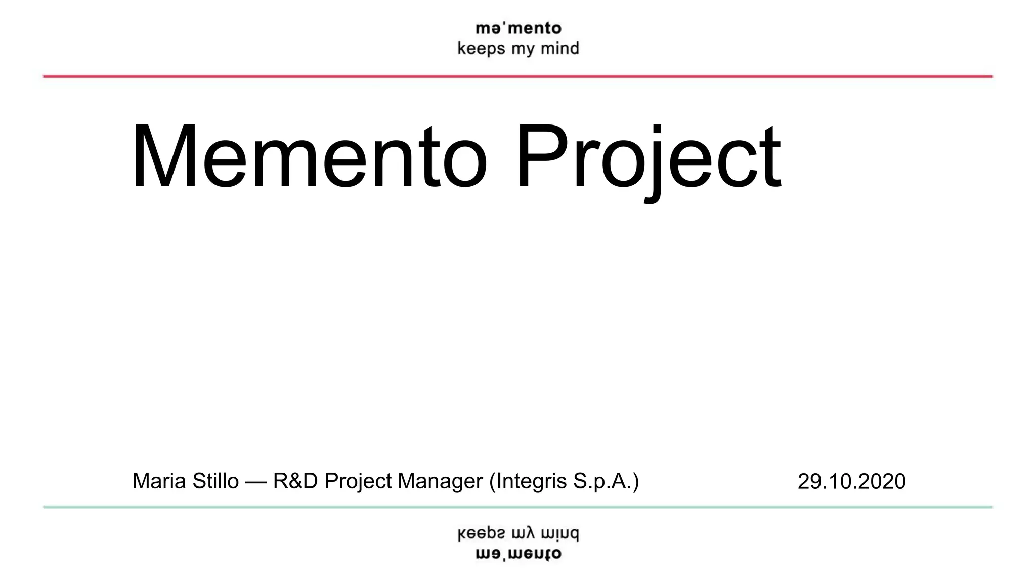 Memento Project | PPT