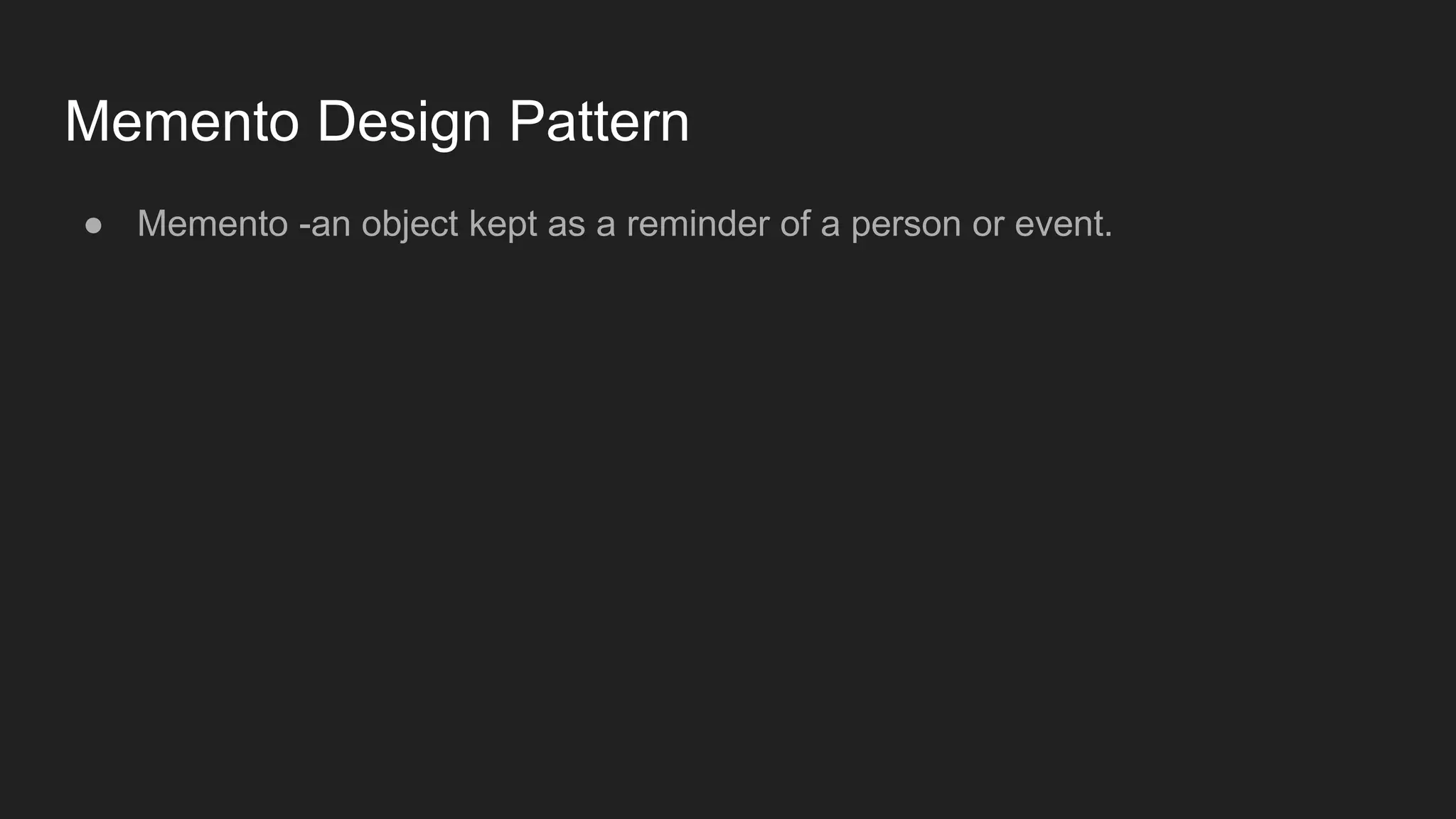Memento design pattern | PPTX