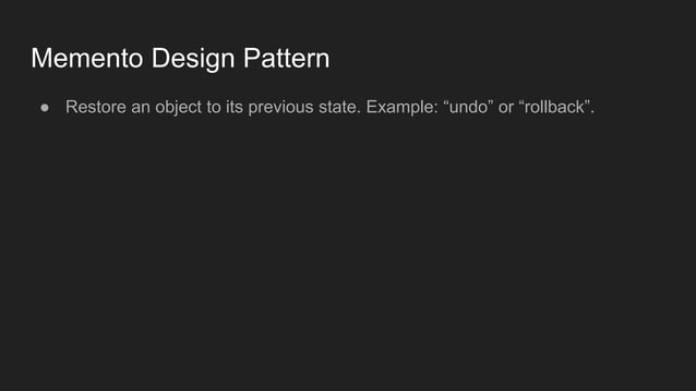 Memento design pattern | PPTX