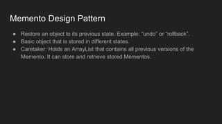 Memento design pattern | PPTX