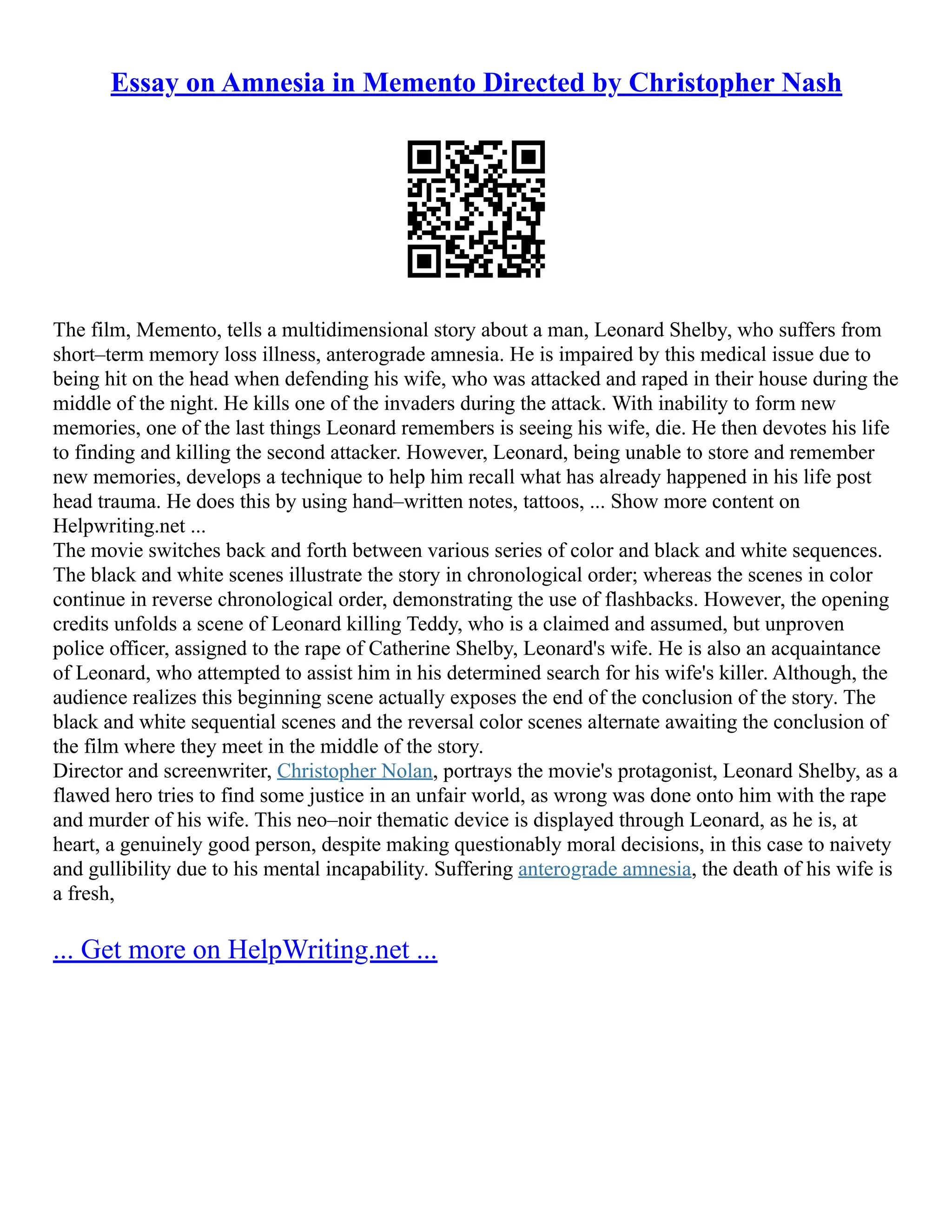 Memento Mori Story | PDF