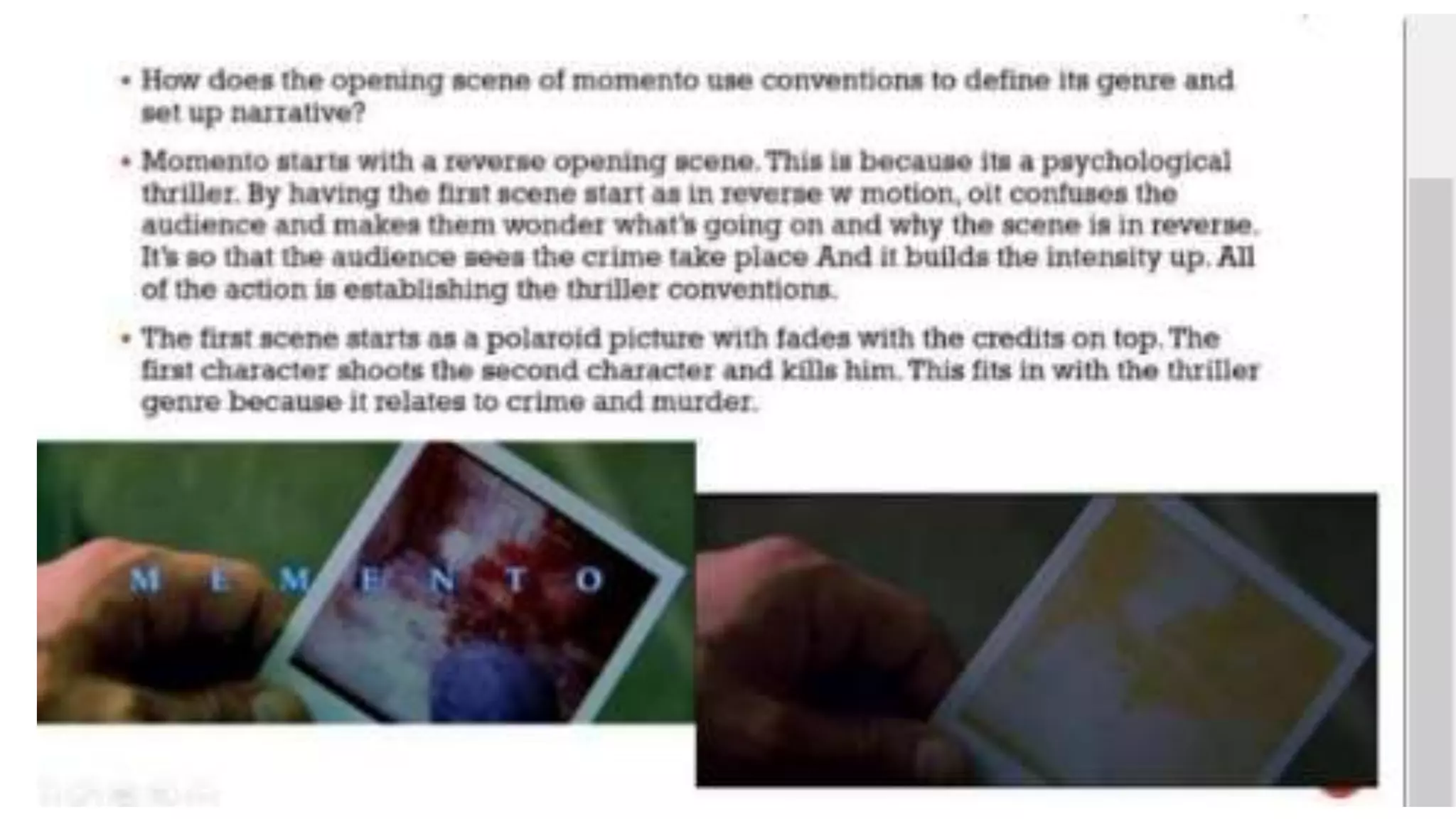 Memento opening scene | PPTX