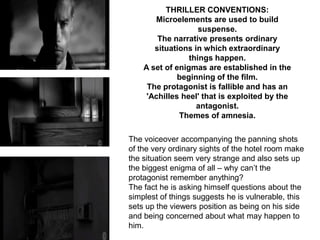 Memento & thriller conventions | PPT