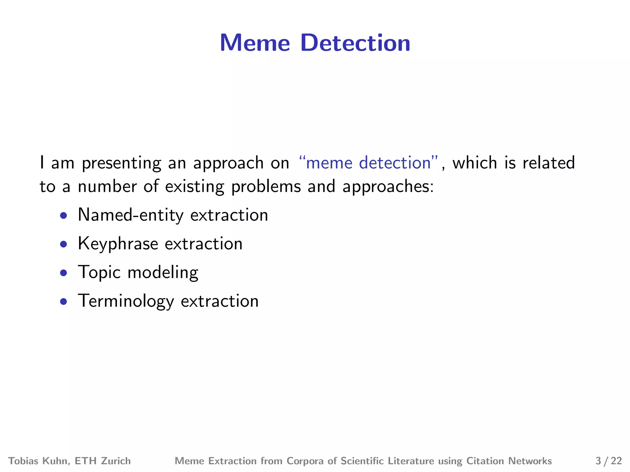 Meme Extraction from Corpora of Scientific Literature using Citation ...