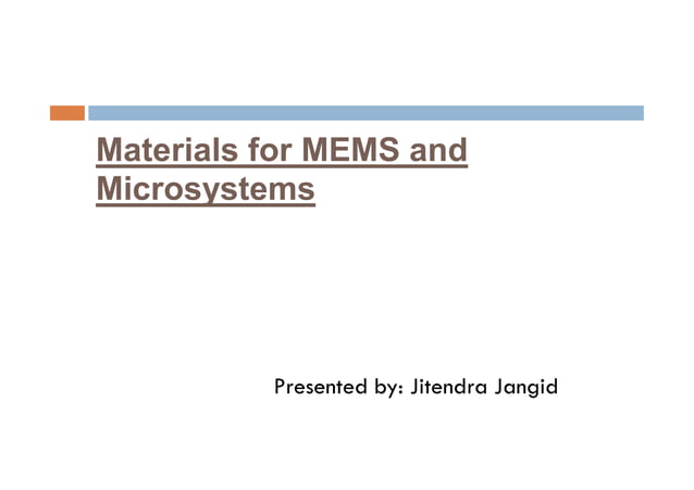 The radio frequency microelectromechanical system (RF MEMS) Materials ...