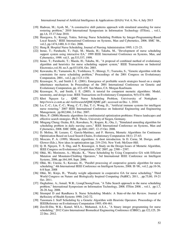 Memetic algorithm for the nurse | PDF