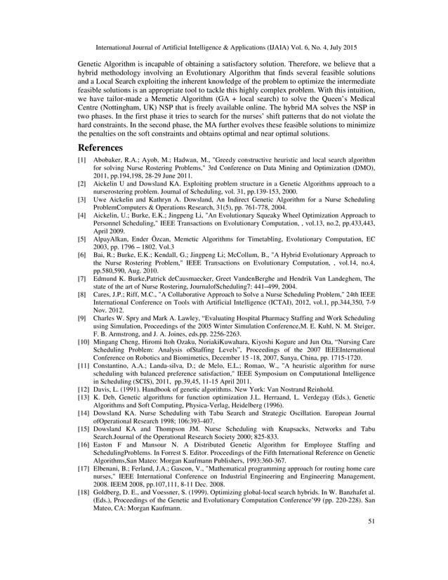Memetic algorithm for the nurse | PDF