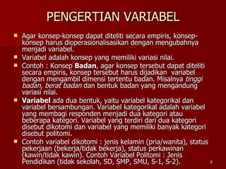 Memilih variabel dan teknik pengukurannya | PPT