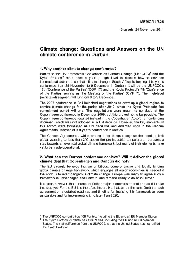 Climate change: Questions and Answers | PDF | Environment | Science