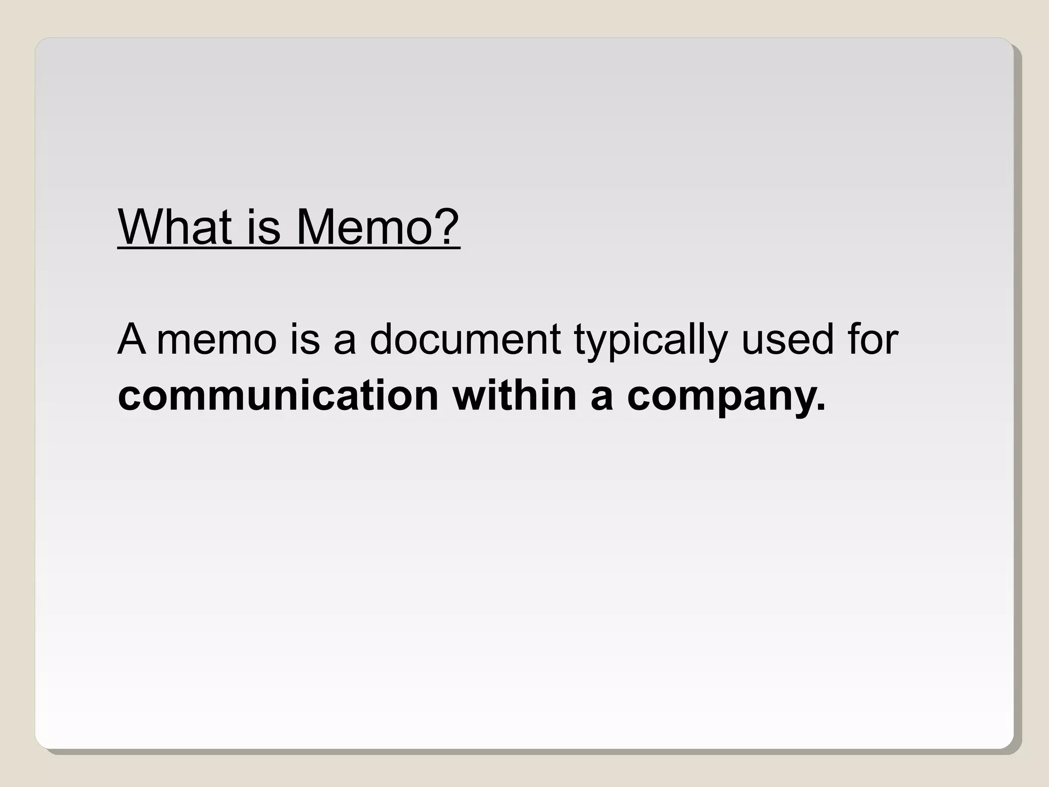 Memo | PPT