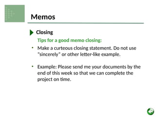 Memo how to write a effective memo .pptx