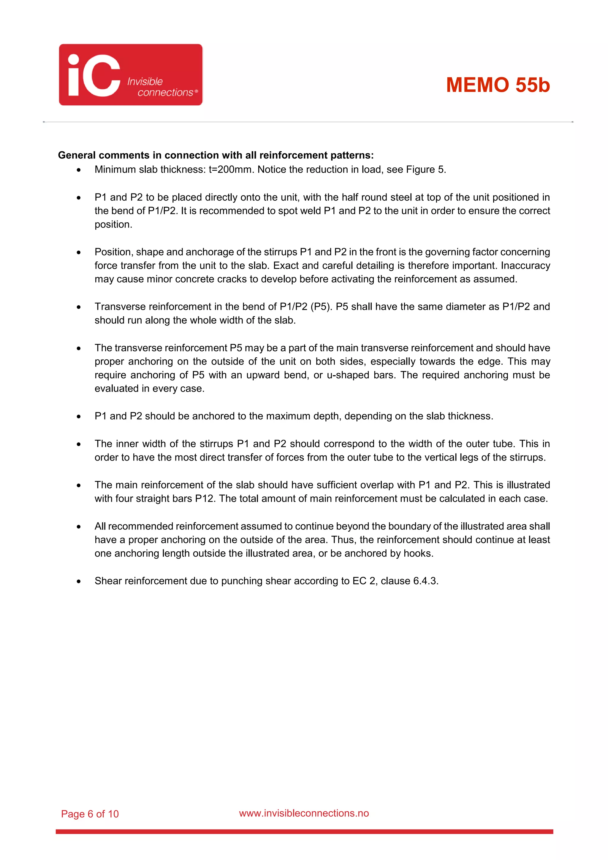 Memo 55b-rvk-101-rekommended-reinforcement-pattern | PDF