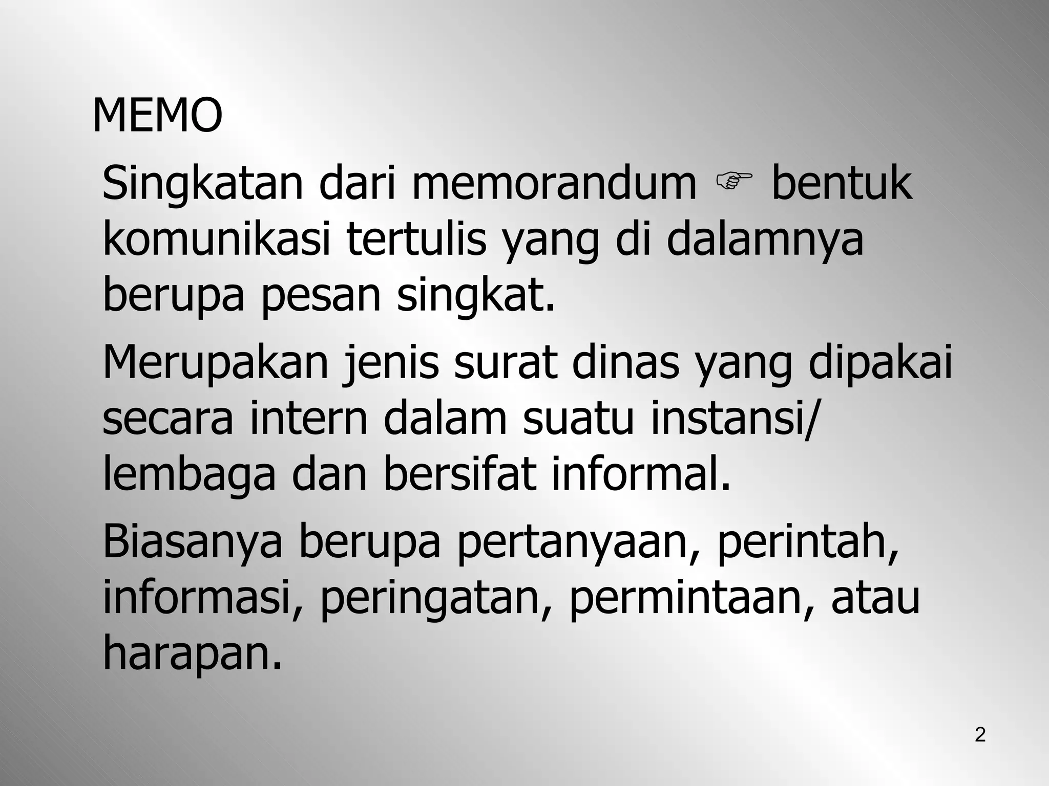 Materi Pembelajaran Menulis Memo dan Surat | PPT