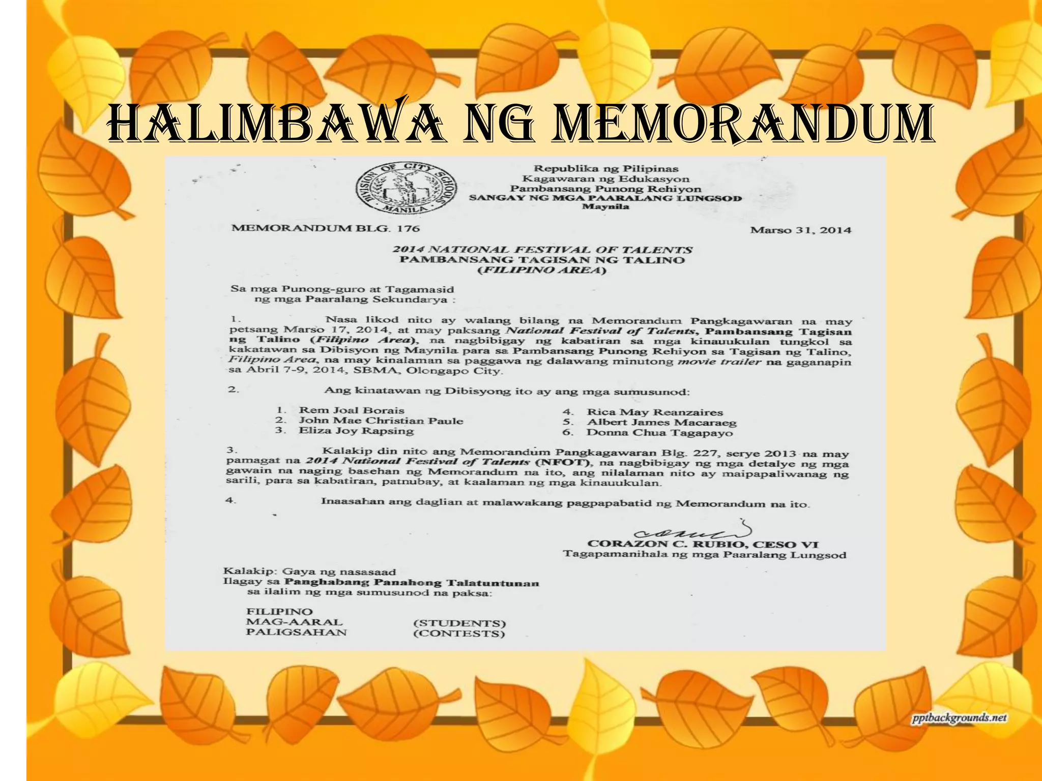 MEMORANDUM | PDF