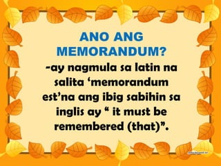 MEMORANDUM | PDF